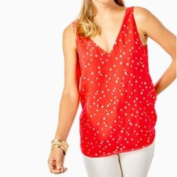 Lilly Pulitzer | Tops | Nwt Lilly Pulitzer Florin Silk Tank Top Ruby ...